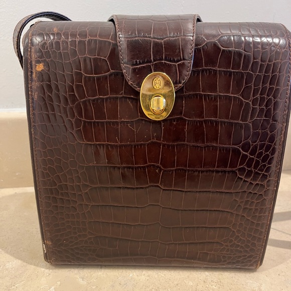 Lladro | Bags | Lladro Leather Embossed Shoulder Bag | Poshmark